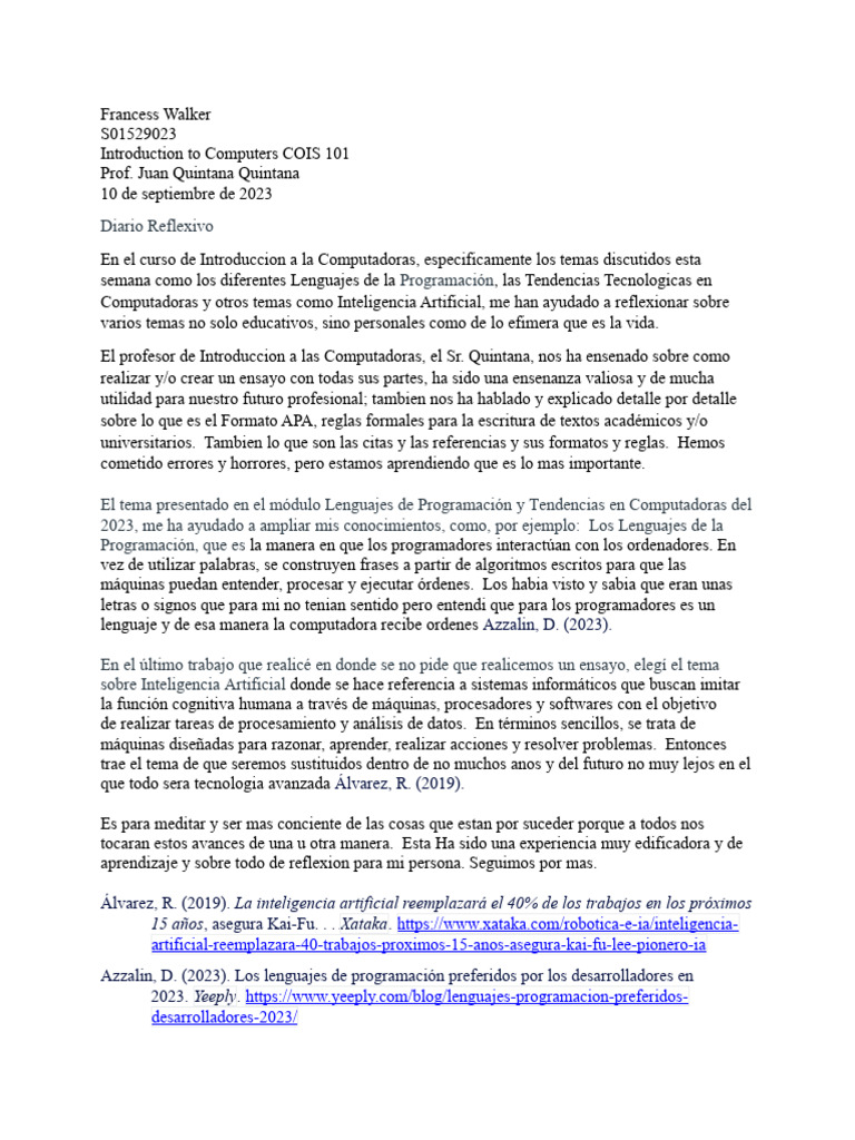 Reflexiones sobre Programación e IA | PDF | Programación de ...