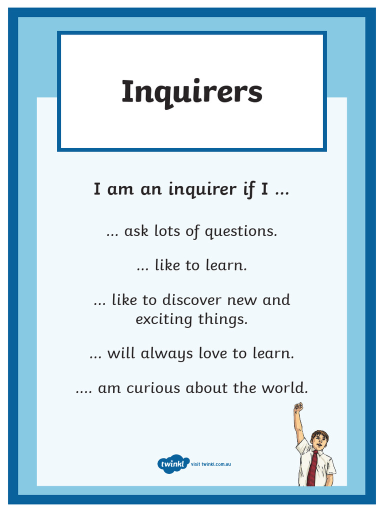 Pyp Learner Profiles Display Posters English Ver 3 Pdf Cognitive Science Cognition