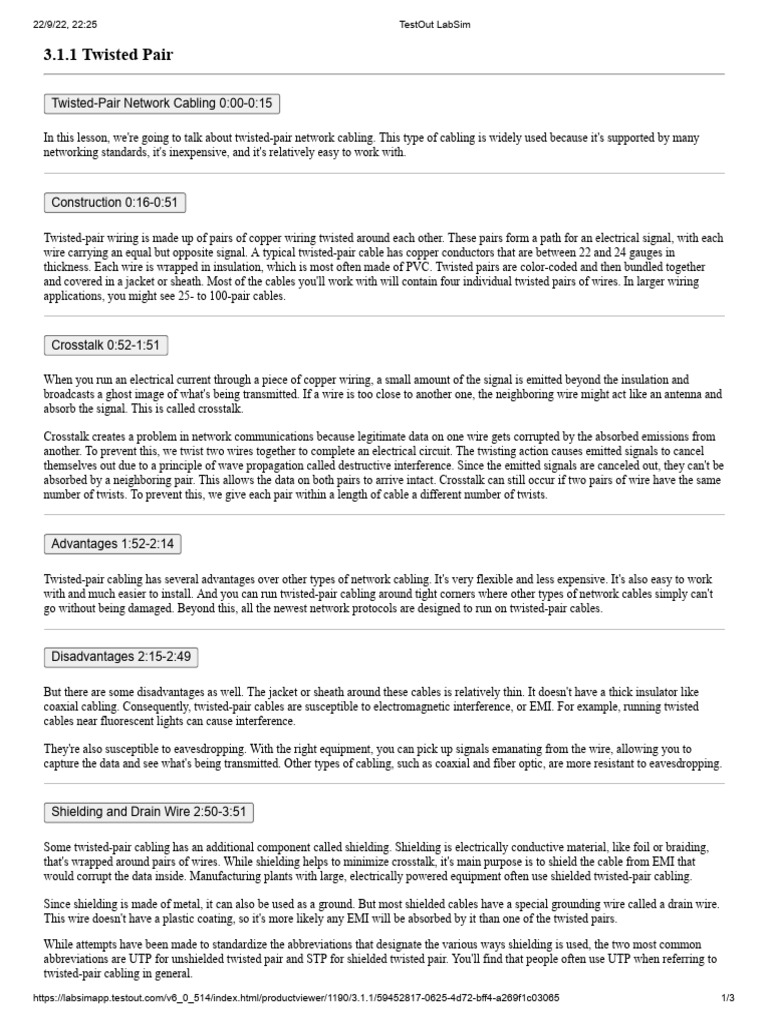 3.1.1 Twisted Pair | PDF | Computers