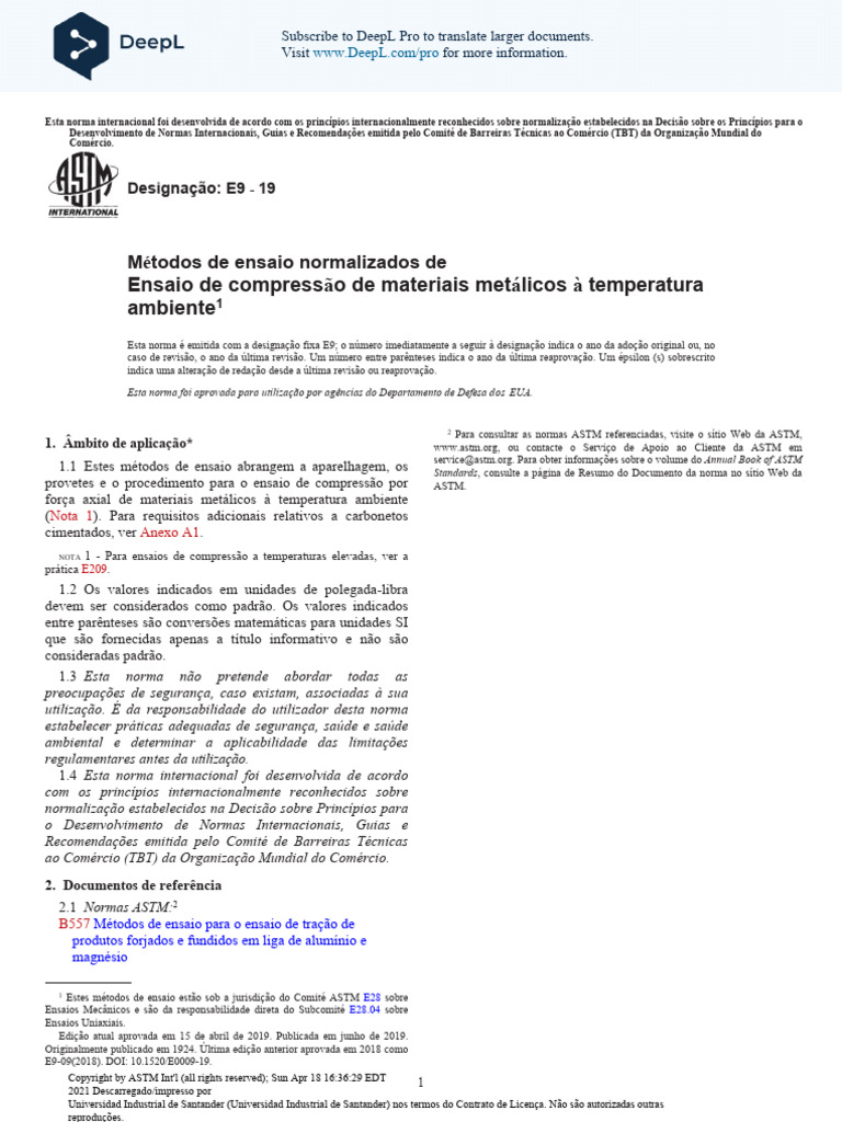 Norma-Astm-E9-Compresion-Pdf-Free PT | PDF
