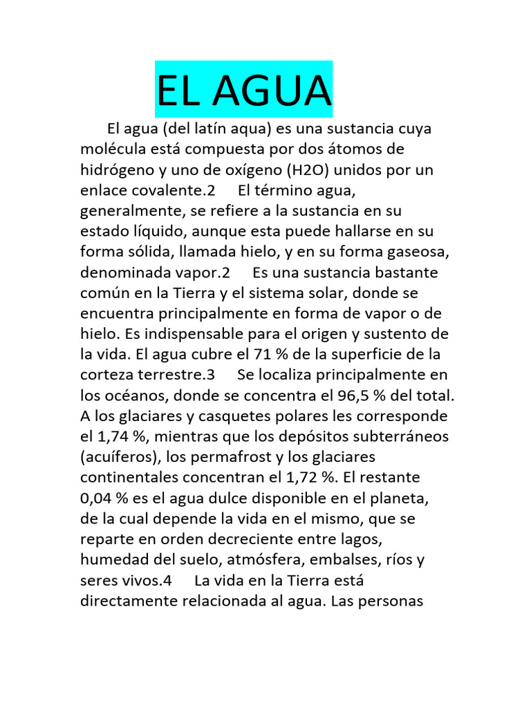 El Agua | PDF