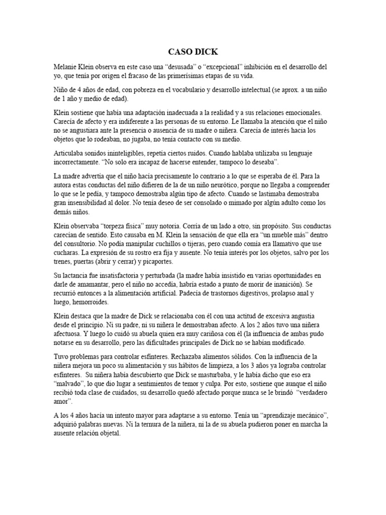 Caso Dick | PDF | Amamantamiento