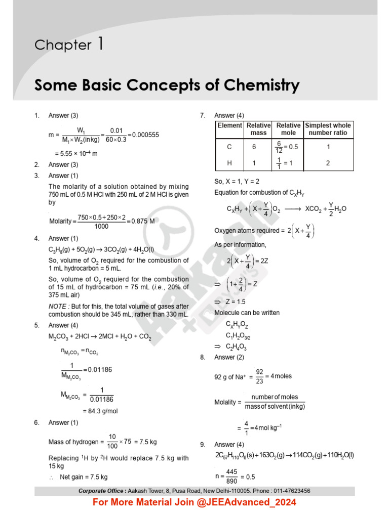 Chemistry Archive - JEE (Main) Solutions | PDF