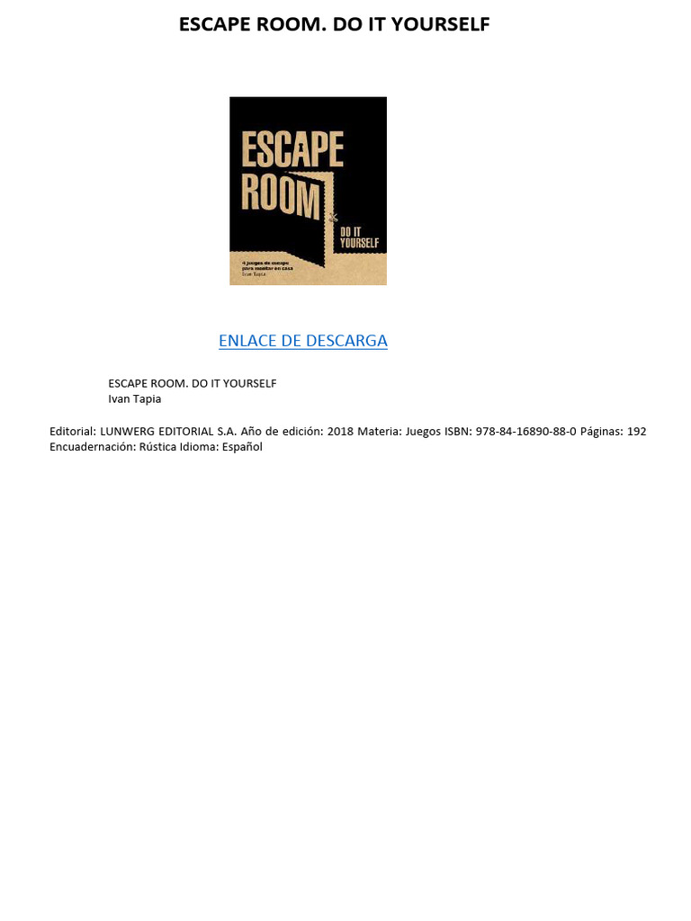 Escape Room. Do It Yourself | PDF