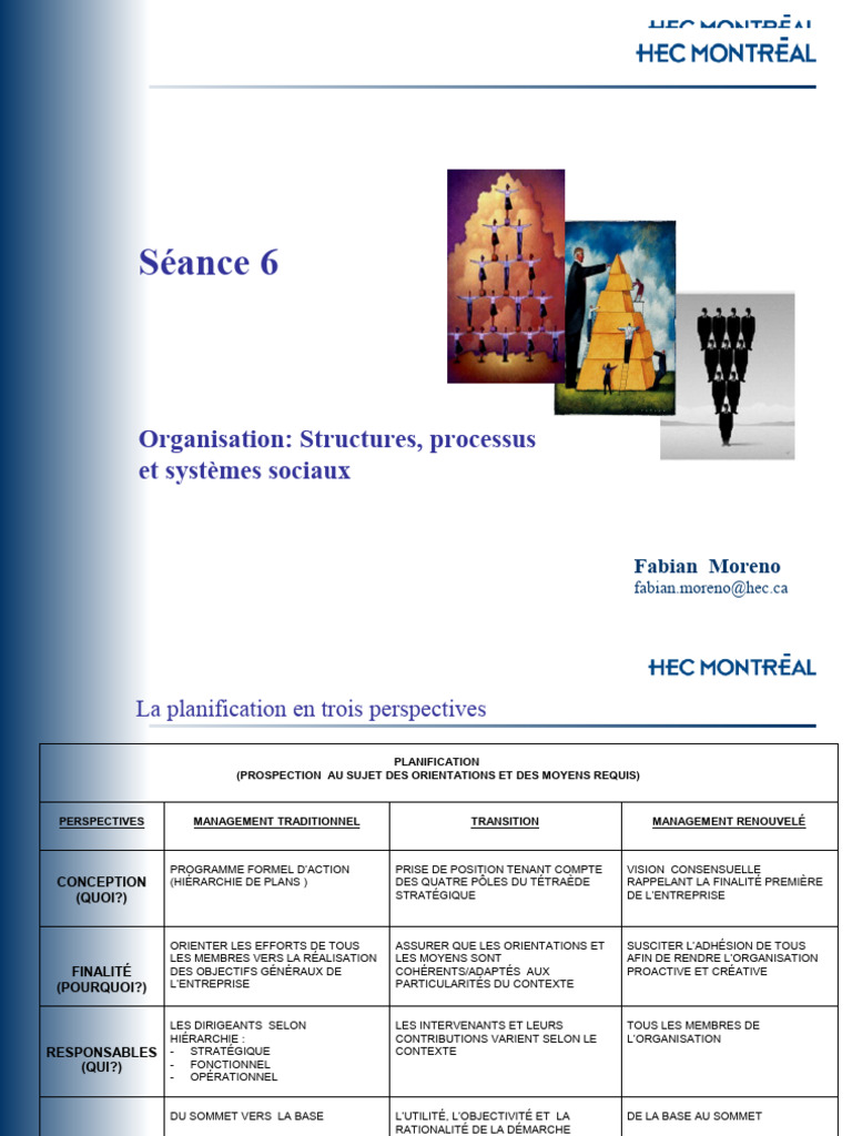 Séance 6: Organisation: Structures, Processus Et Systèmes Sociaux | PDF ...