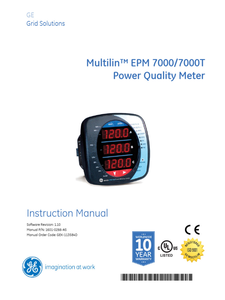 Epm7000 Gek-113584d | PDF | Quantity | Electromagnetism