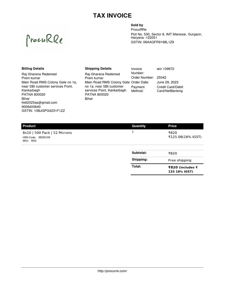 Invoice-Win 109972 | PDF