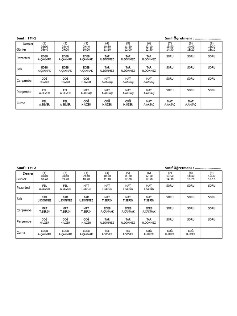 Sinif El Programi | PDF