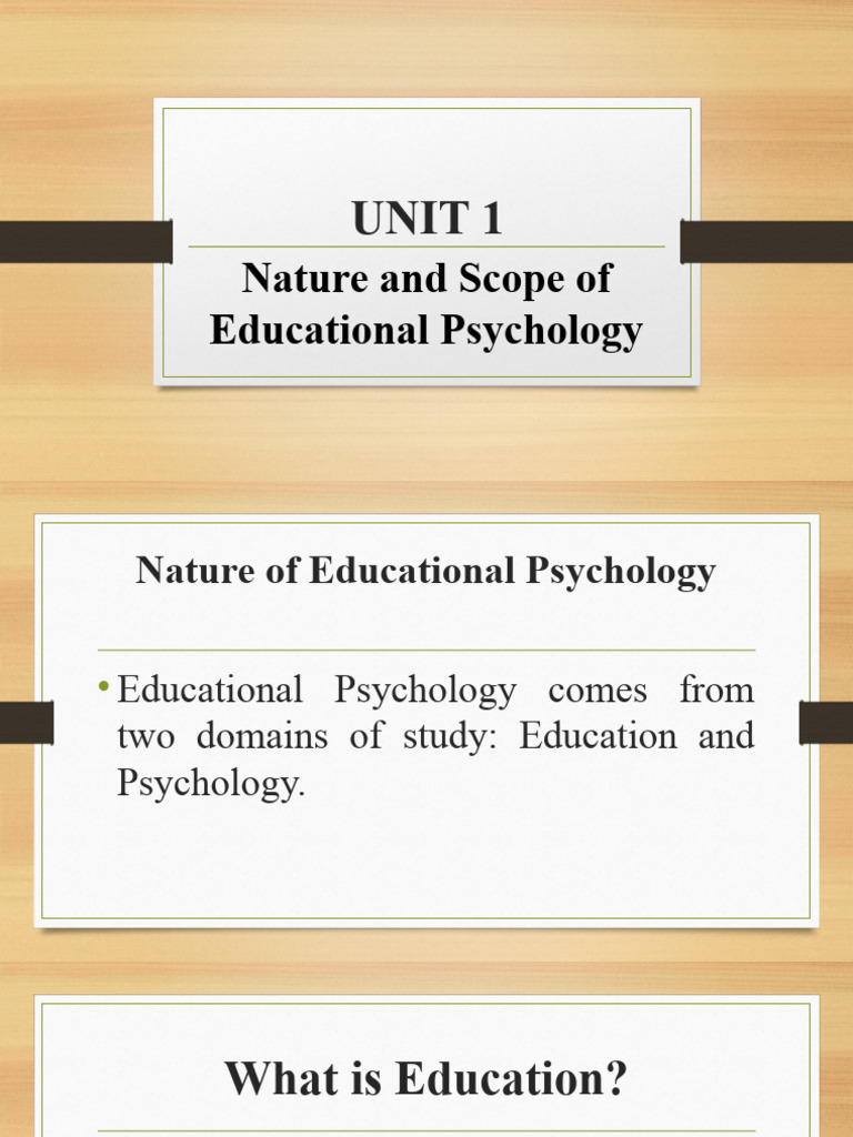 Nature and Scope of Educational Psychology | PDF | Educational Psychology | Learning