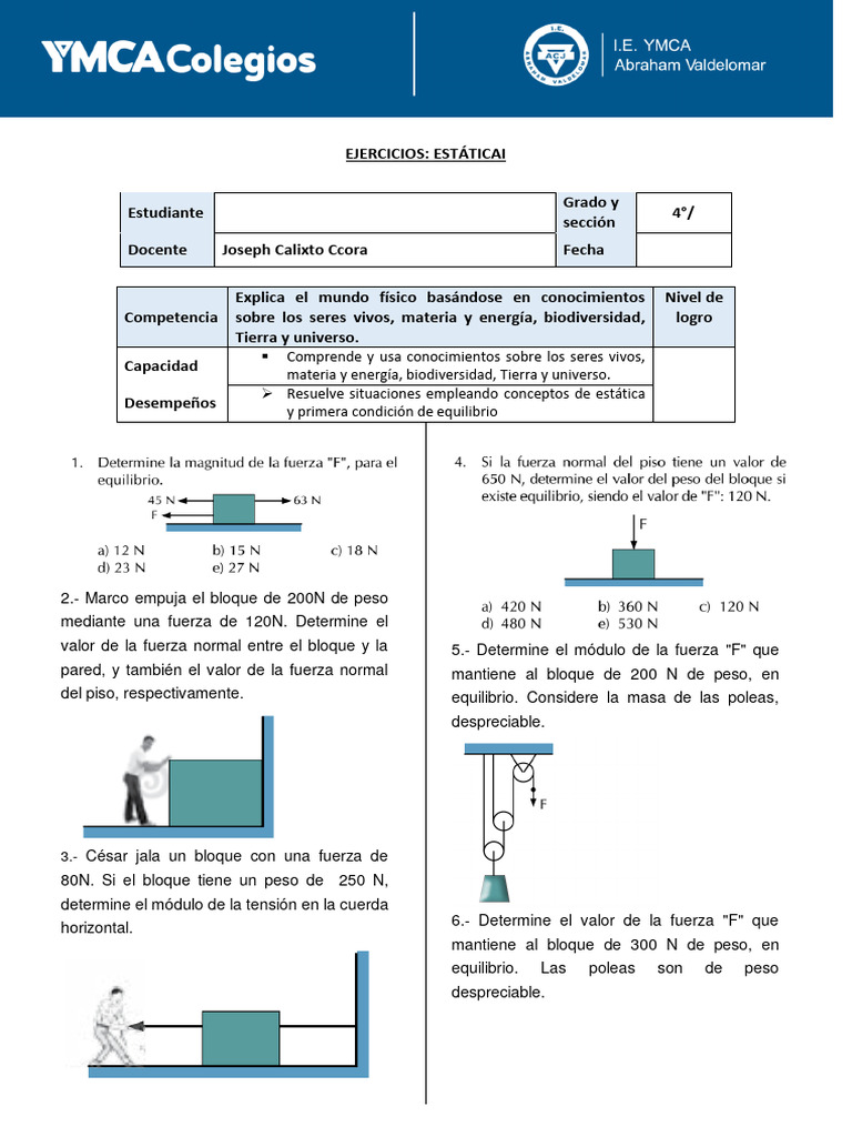 Ejercicios Estática I | PDF