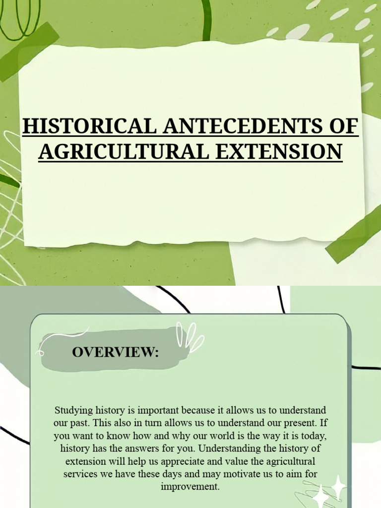 Historical Antecedents of Agricultural Extension | PDF