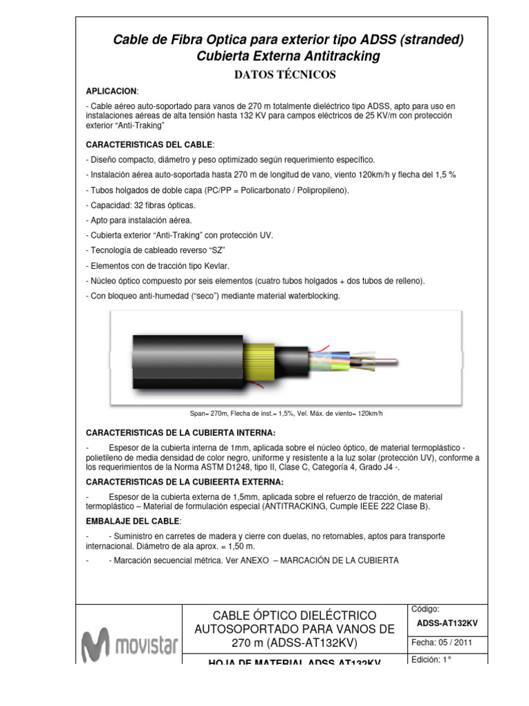 Cable ADSS para Alta Tensión | PDF