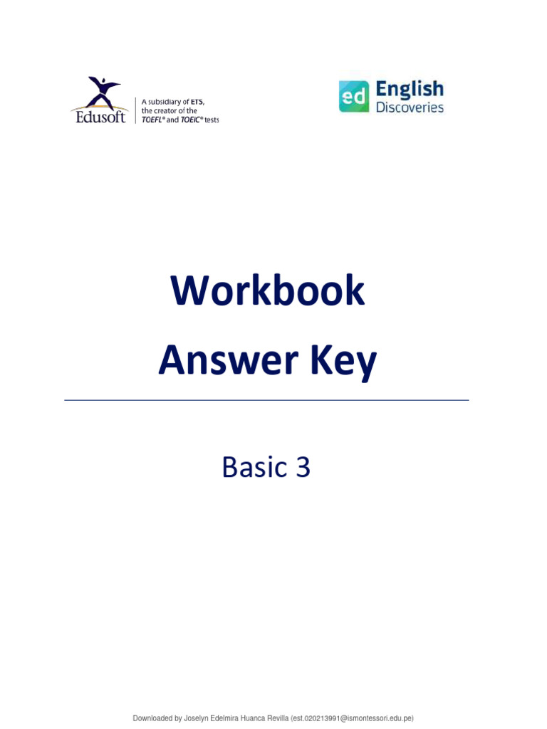 Basic 3 Workbook Answer Keys 8 Units Final Removed Pdf Career