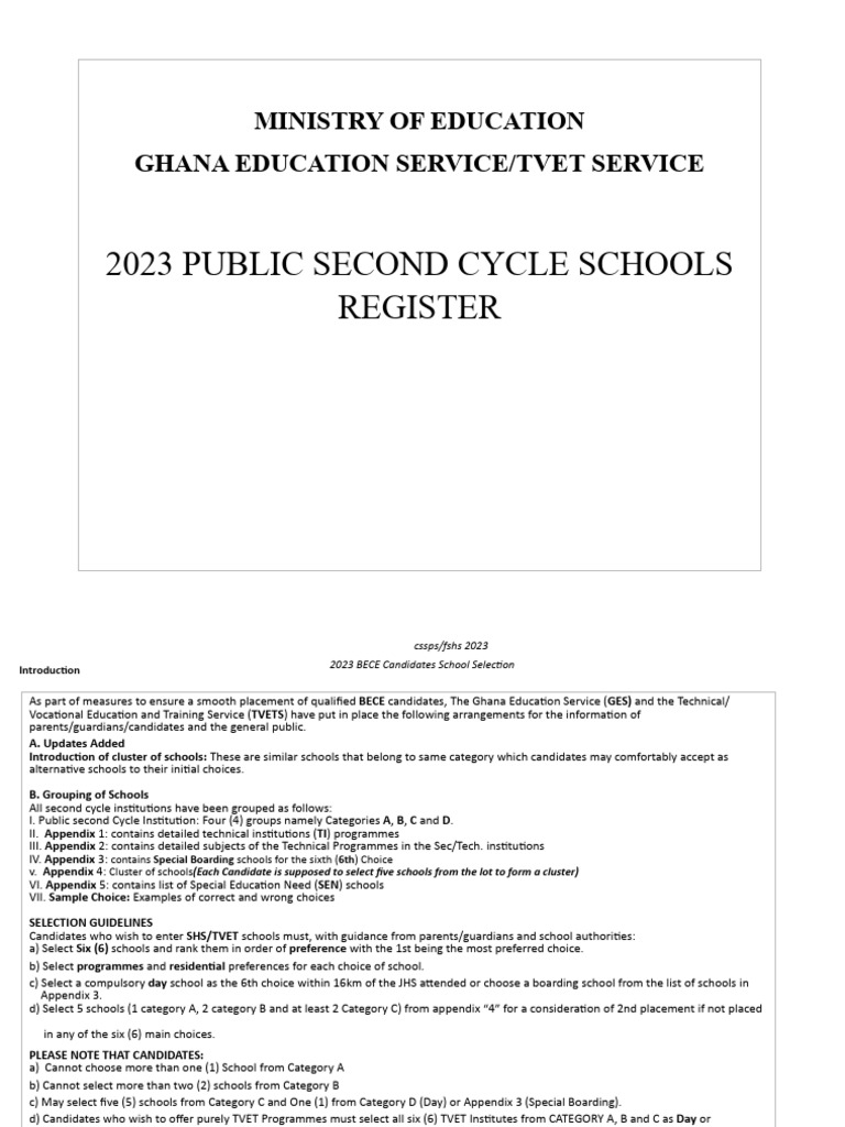 2023 Public Second Cycle Schools Register (Approved Version) | PDF 2023 Public Second Cycle Schools Register (Approved Version) | PDF