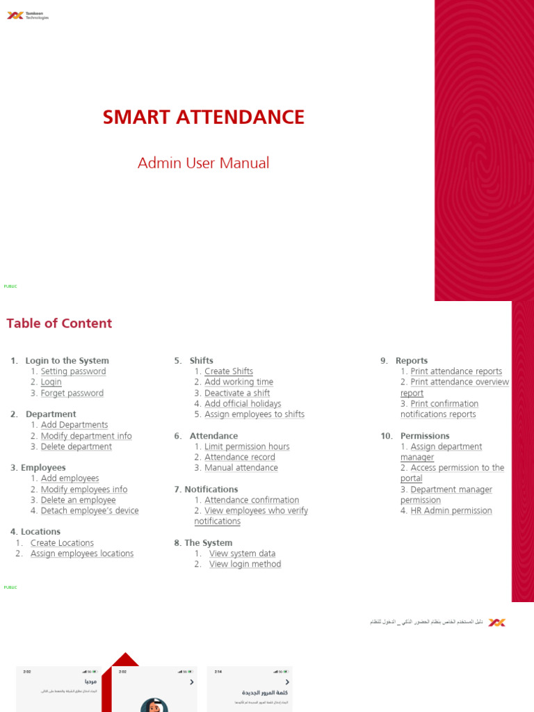 Smart Attendance - Admin User Manual - (Eng) | PDF | Login | Icon (Computing)