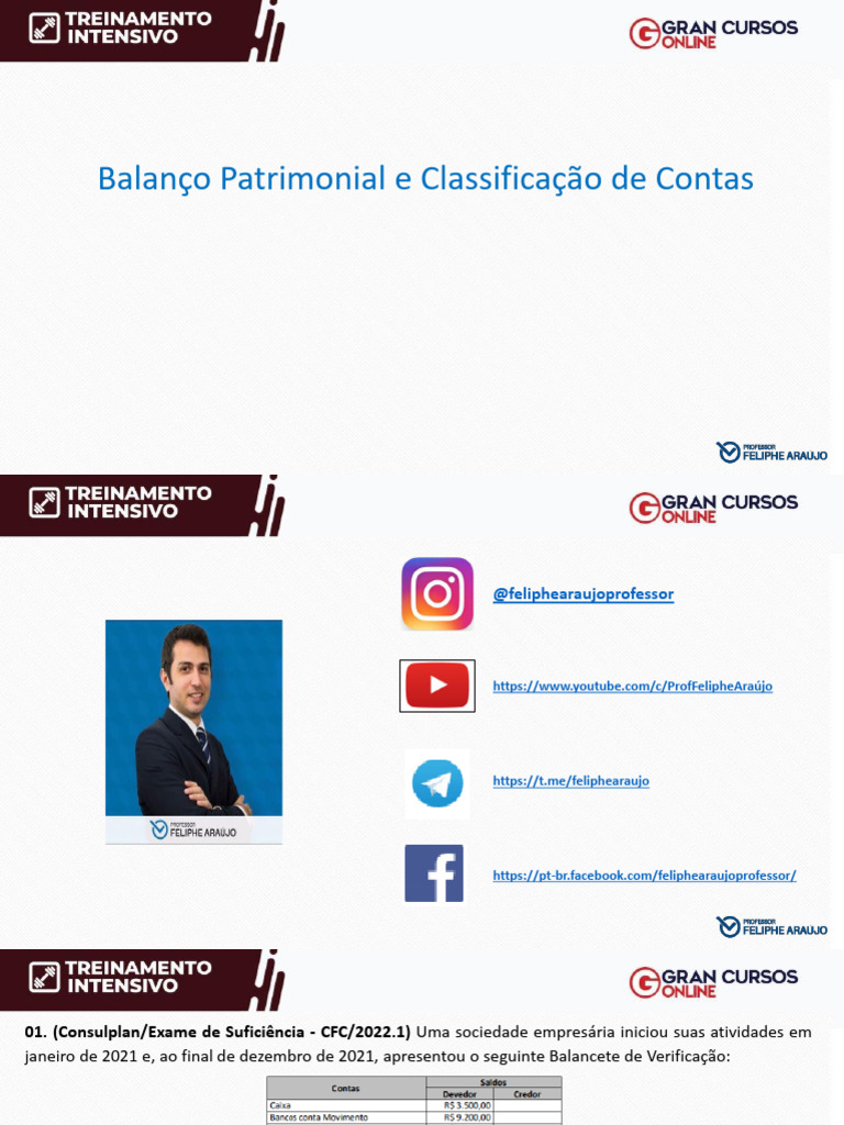 Aula 01 - CGE - Balanço Patrimonial e Classificação de Contas | PDF ...