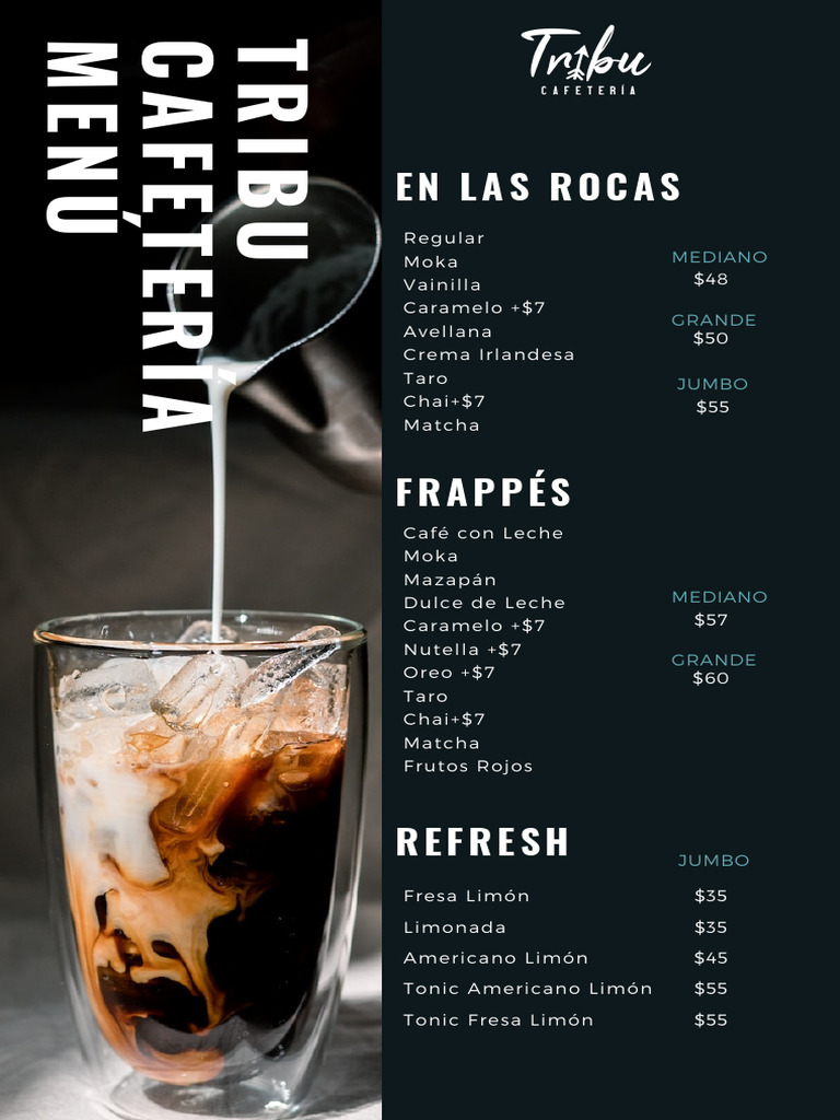 TRIBU CAFETERÍA - Menu Enero 2023 | PDF