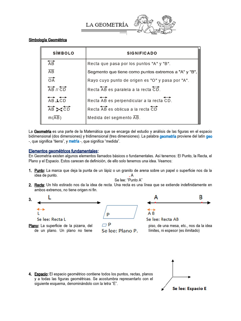 Elementos Geométricos Fundamentales | PDF | Geometría | Línea (geometría)