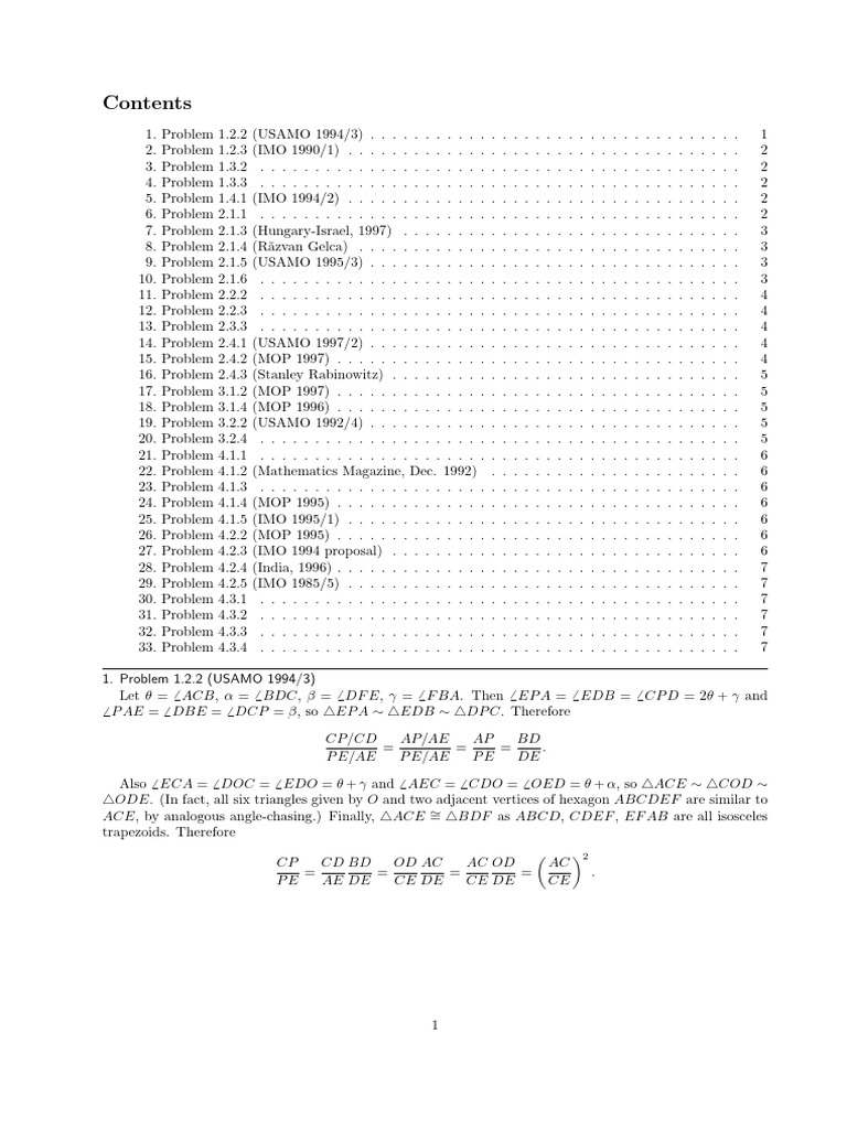 Geometry Unbound Solutions (Reid Barton) | PDF | Euclidean Plane Geometry | Euclid