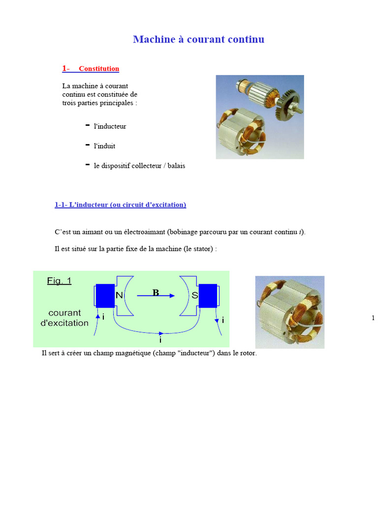 Cours MCC | PDF | Générateur électrique | Champ magnétique