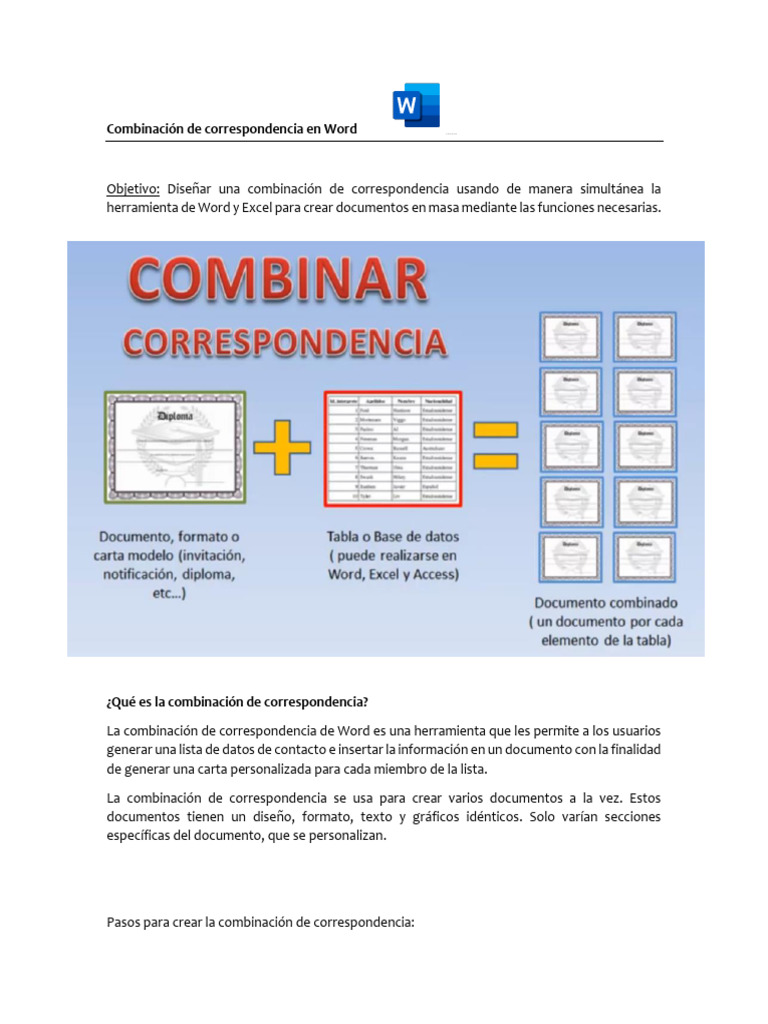Combinacion de Correspondencia | PDF | Archivo de computadora ...