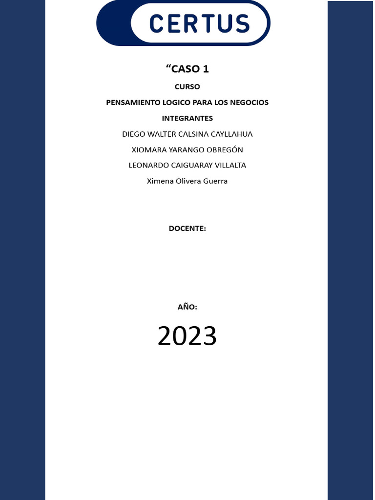 Caso 1 Certus | PDF | Economias