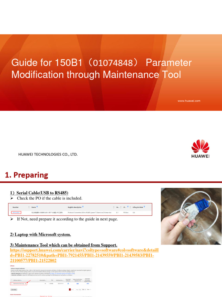 Guide For 150B1 01074848 Parameter Modification Through Maintenance ...