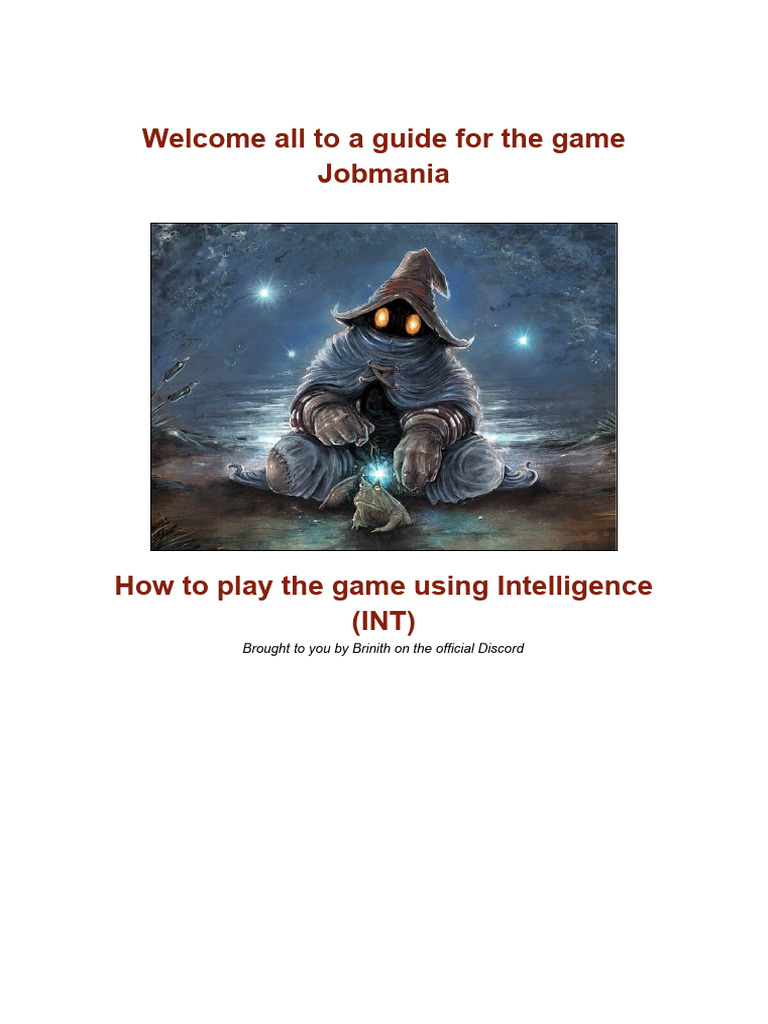 INT Playstyle Guide for Jobmania | PDF | Magician (Fantasy)