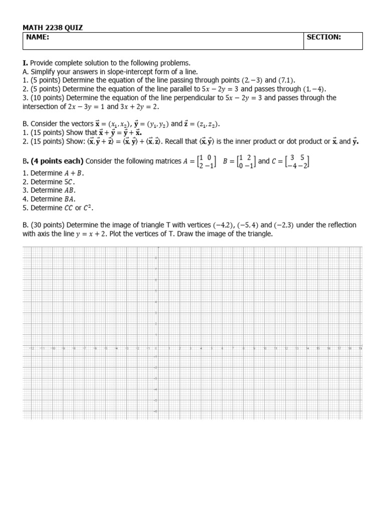 Math 2238 Quiz 1 | PDF