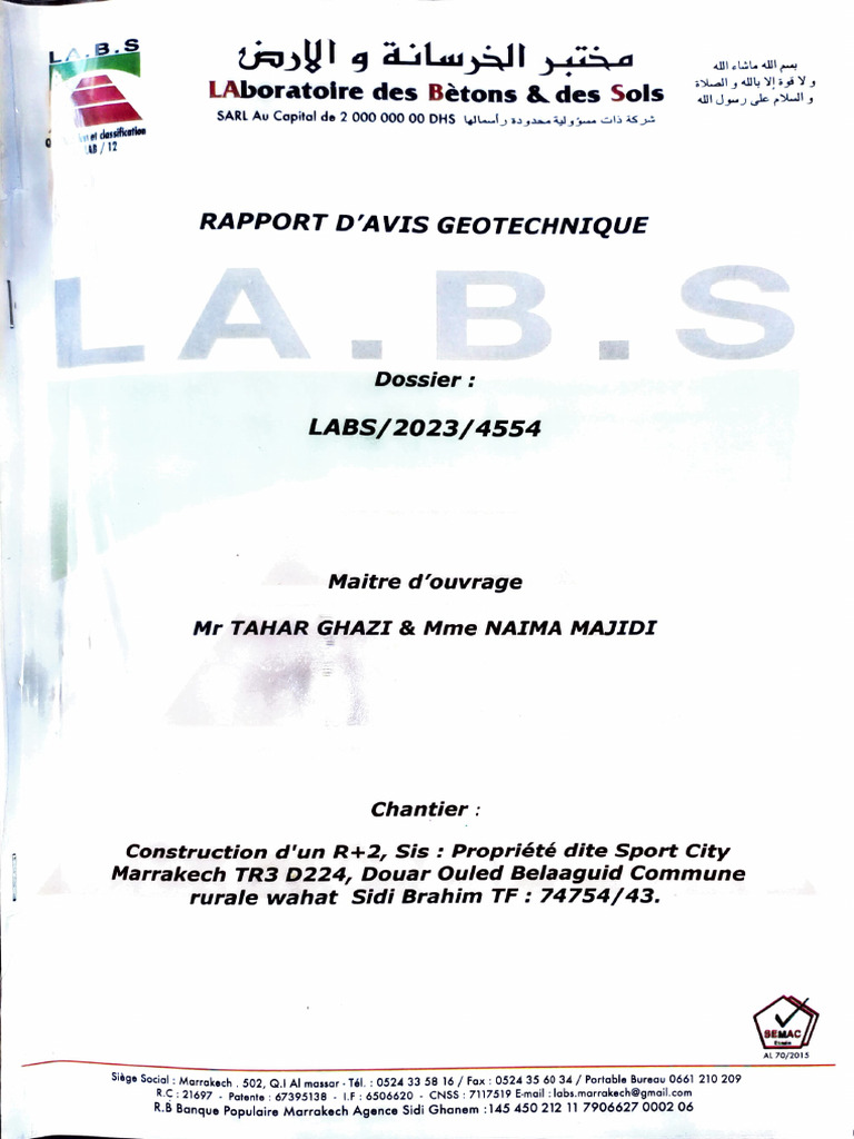 Étude Géotechnique 1 | PDF | Architecture | Conception architecturale