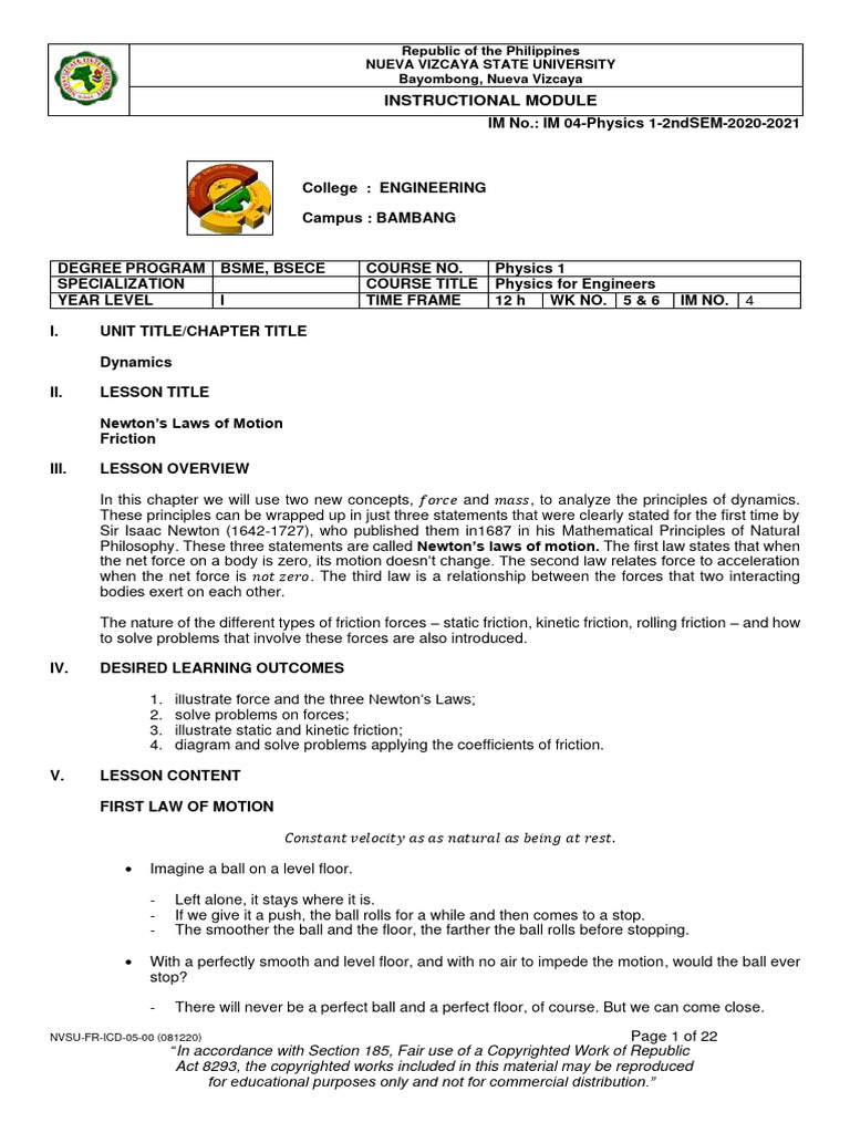 IM 04 Physics For Engineers | PDF