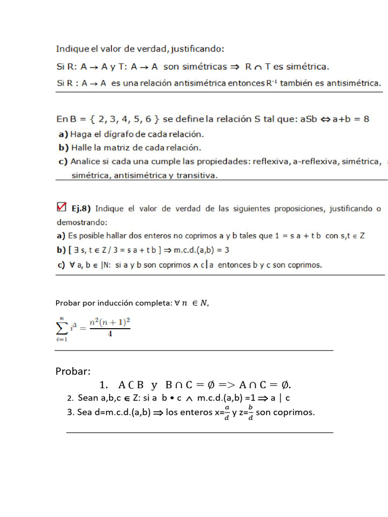 Ejercicios Unidades 1, 2, 3, 4 | PDF