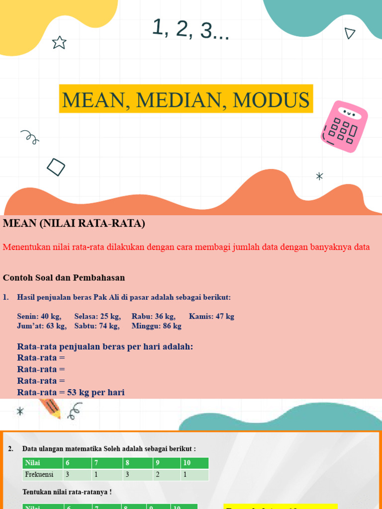 Pengolahan Data Mean, Median, Modus | PDF