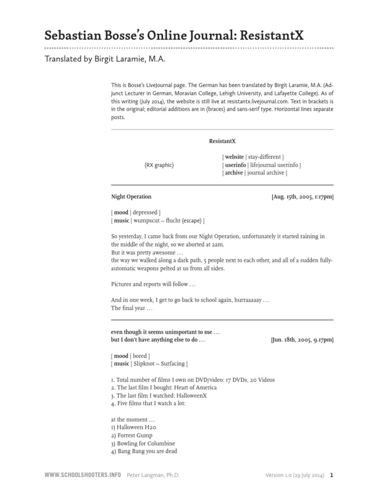 Sebastian Bosse's Translated Journal | PDF