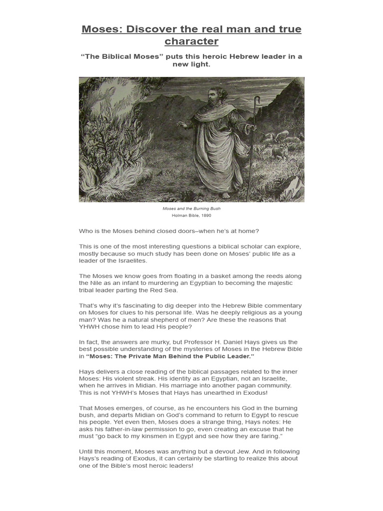 Moses Discover The Real Man and True Character | PDF