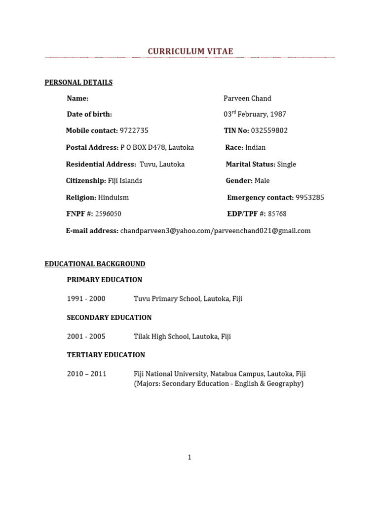 Curriculum Vitae CV PC 2023 | PDF