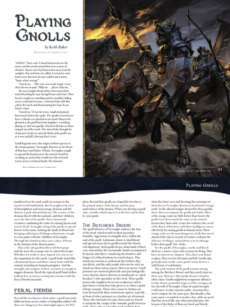 Playing Gnolls (3.5e) | PDF