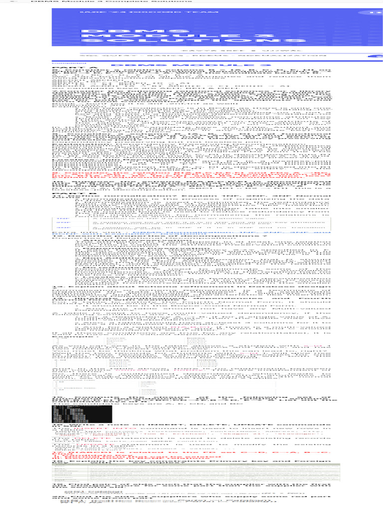 Module 3 DBMS Practice Quiz | PDF | Data | Computing