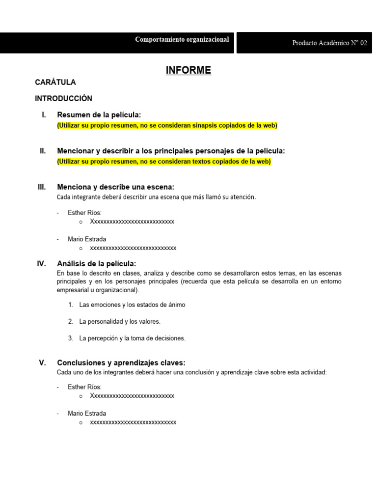 Modelo de Informe Pa2 | PDF
