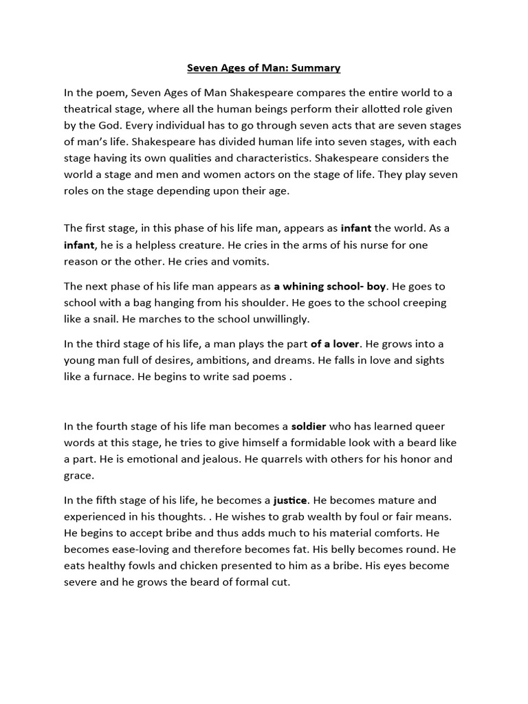 Seven Ages of Man | PDF
