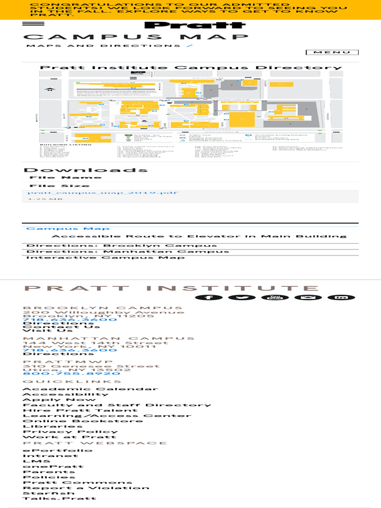 Pratt Institute Visit Pratt Maps and Directions Campus Map | PDF | Social Science