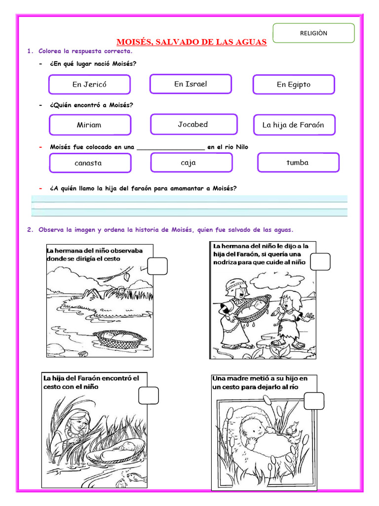 Ficha Moises Salvado de Las Aguas | PDF