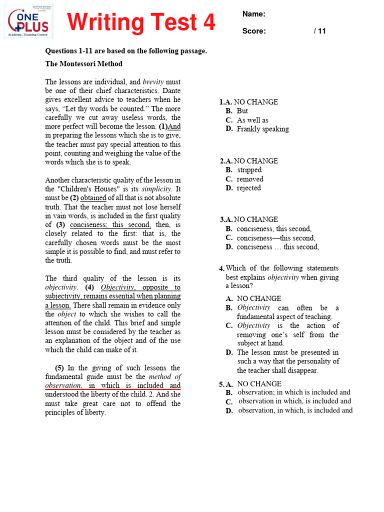 Basic Test 4 | PDF | Cognition