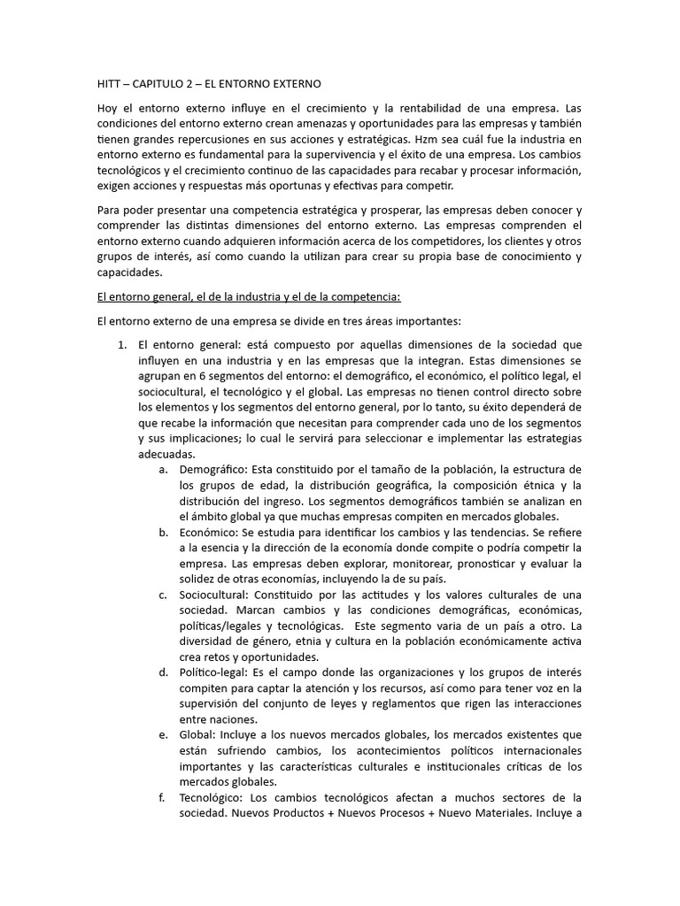 HITT Cap 2 Resumen | PDF | Business | Mercado (economía)