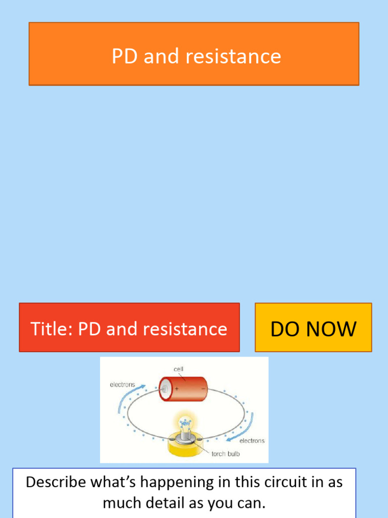 Electricity 2 PD and Resistance | PDF | Voltage | Electrical Resistance ...