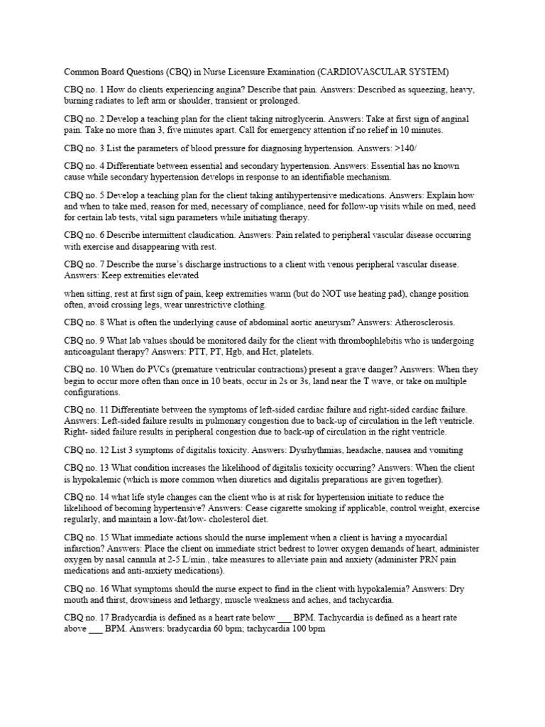 Cbq&a 2023 | PDF | Chronic Obstructive Pulmonary Disease | Diabetes