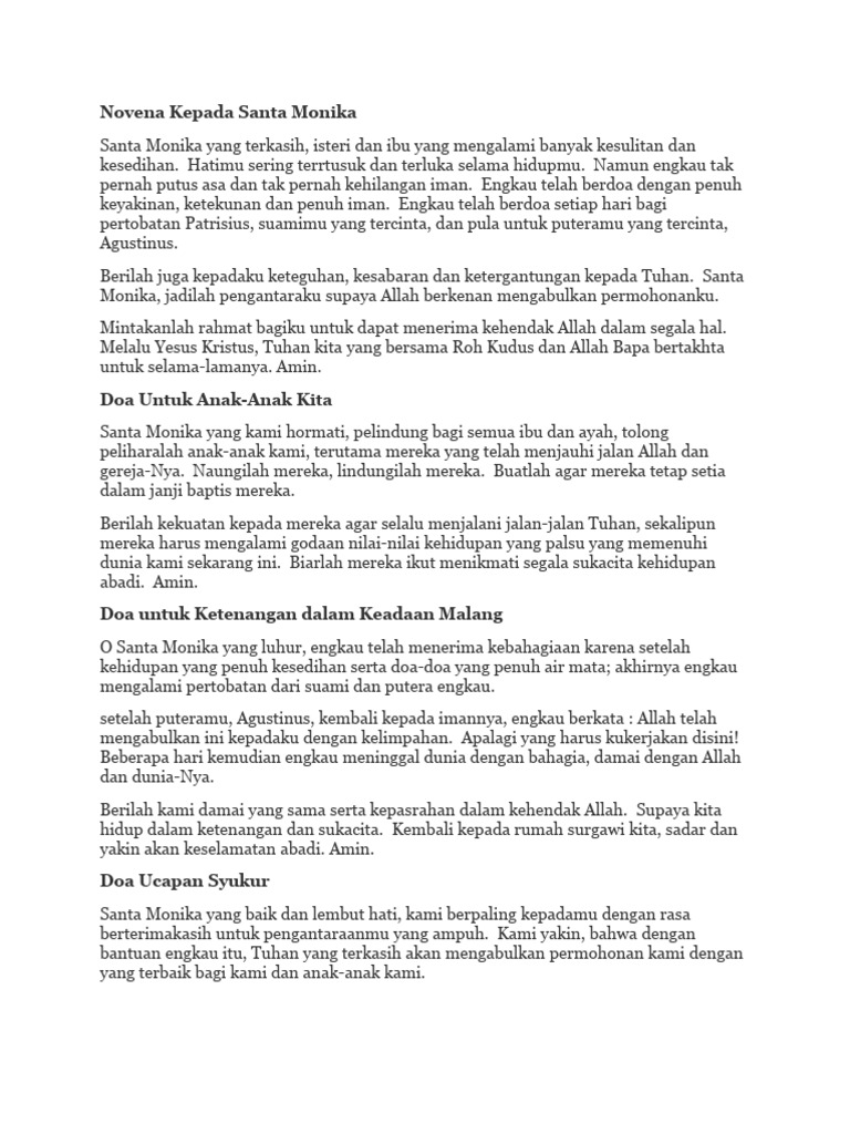 Novena Kepada Santa Monika-1 | PDF
