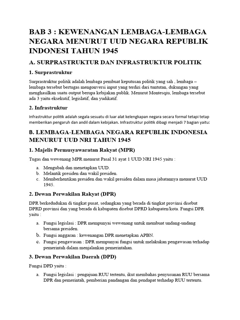 Kewenangan Lembaga Negara UUD 1945 | PDF | Politik