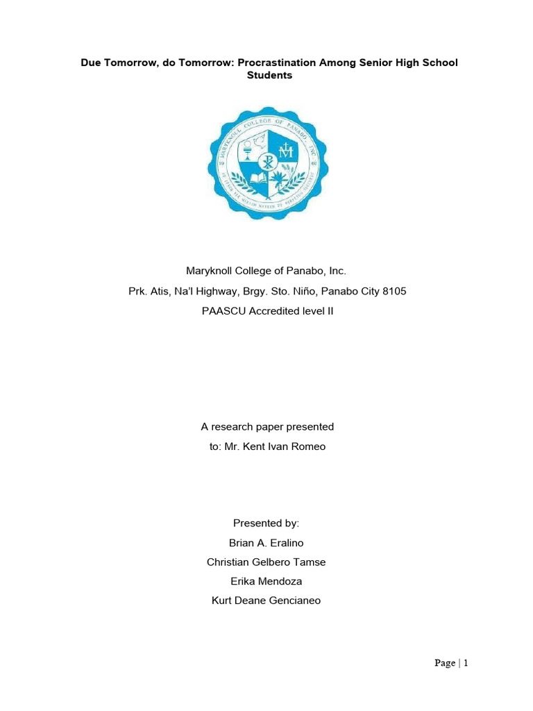 CHAP 1-3 Procrastination | PDF | Professional Skills | Procrastination