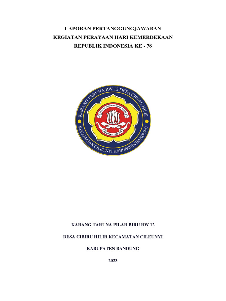 LPJ Kegiatan HUT RI ke-78 RW 12 | PDF